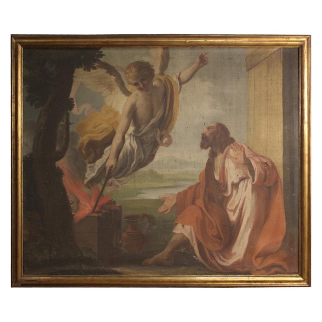 18th Century Oil on Canvas Italian Religious Painting Sacrifice of ...