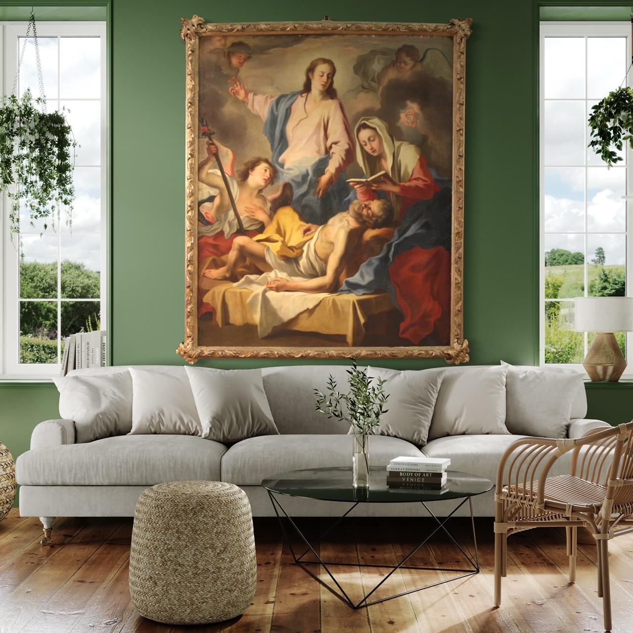 18th Century Oil on Canvas Italian Religious Painting Saint Joseph ...