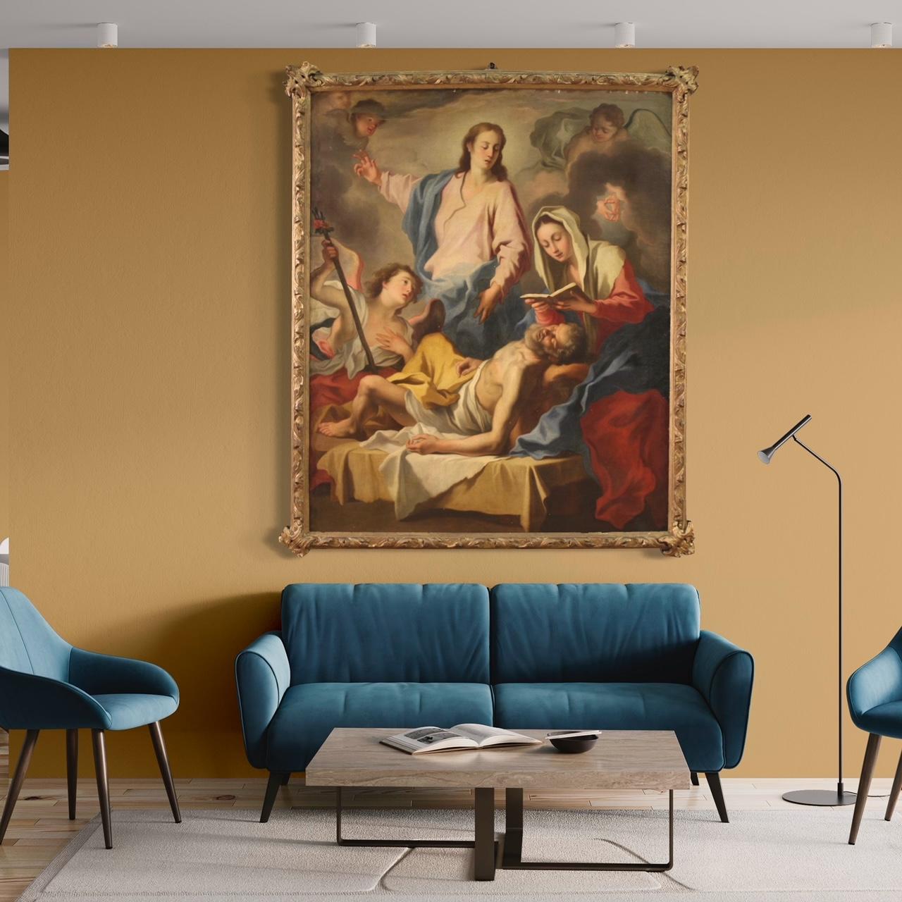 18th Century Oil on Canvas Italian Religious Painting Saint Joseph ...