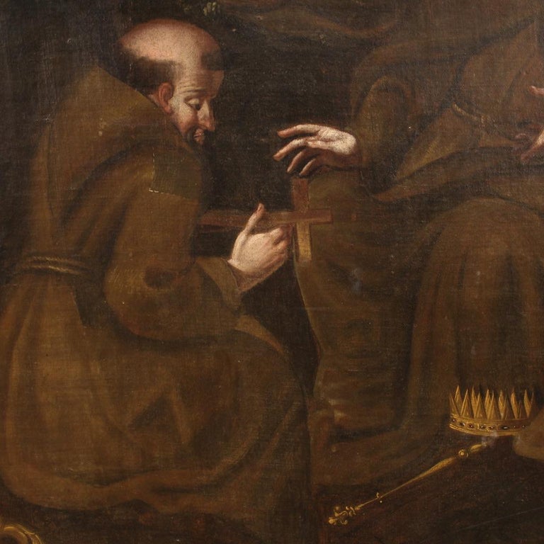 18th Century Oil on Canvas Spanish Religious Painting Adoration of ...