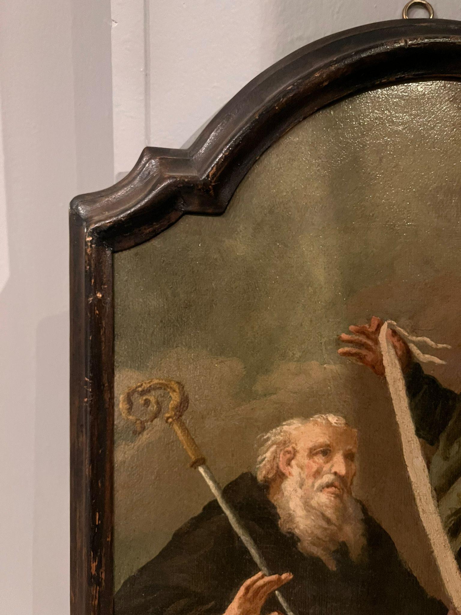 18th Century Oil Painting On Canvas Depicting St. Benedict For Sale at ...