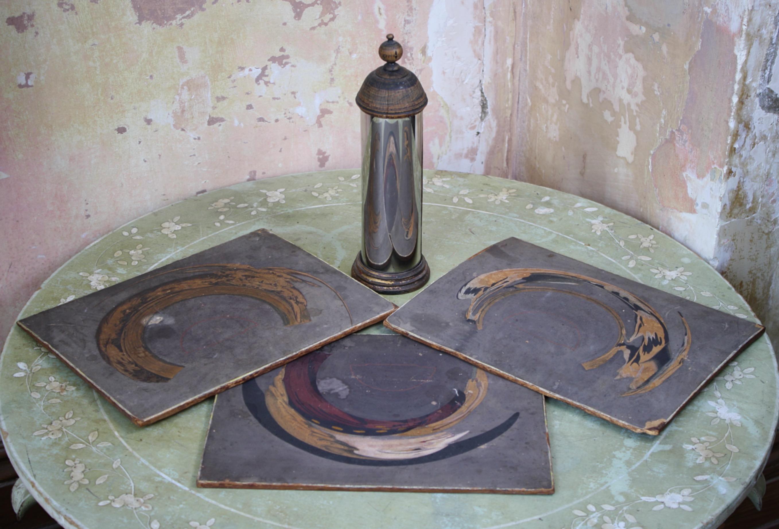 18th Century Optical Anamorphoscope and Anamorphosis Hand Painted ...