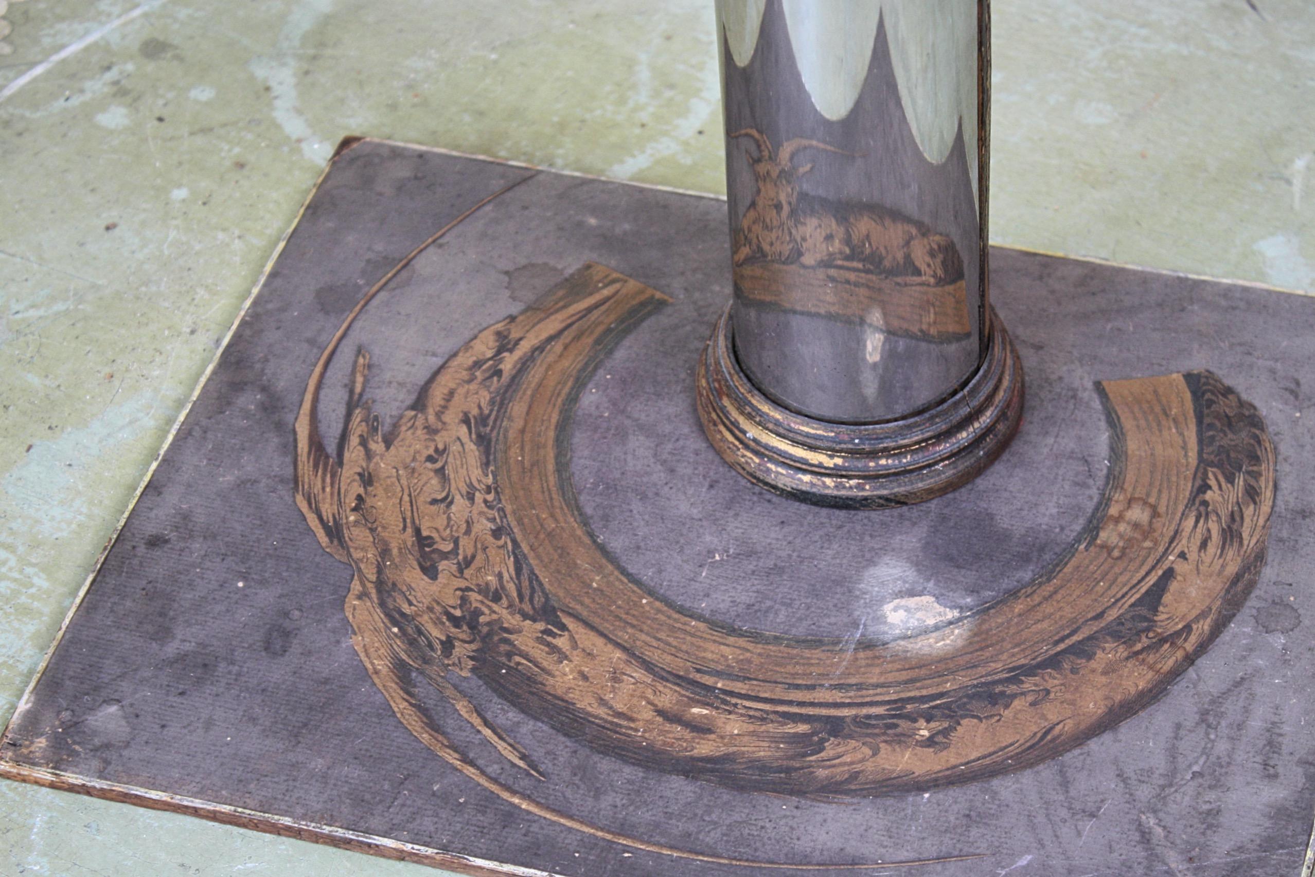 18th Century Optical Anamorphoscope and Anamorphosis Hand Painted ...