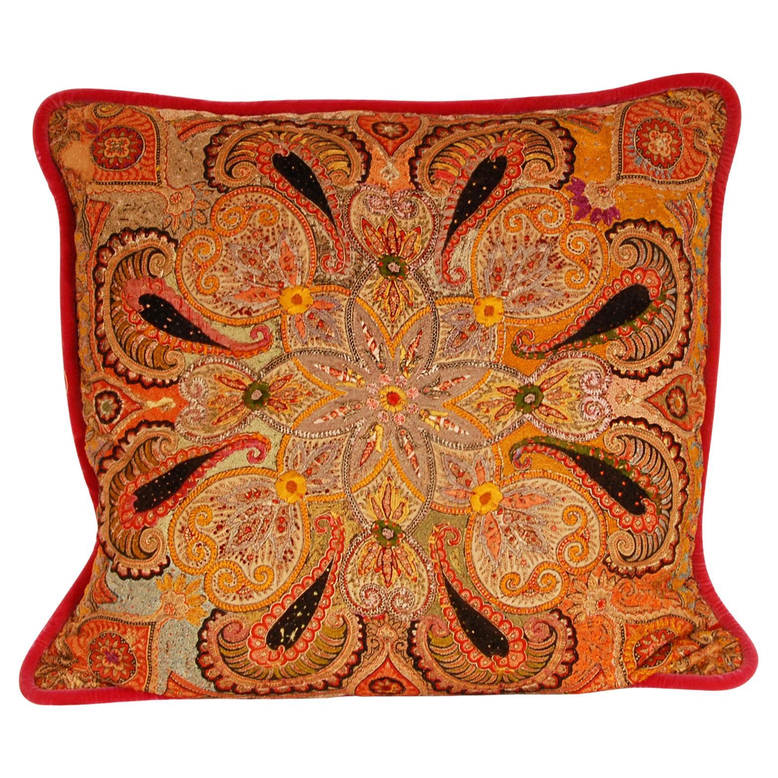 18th Century Ottoman Pillow Silk Embroidered Cushion Textile Art ...