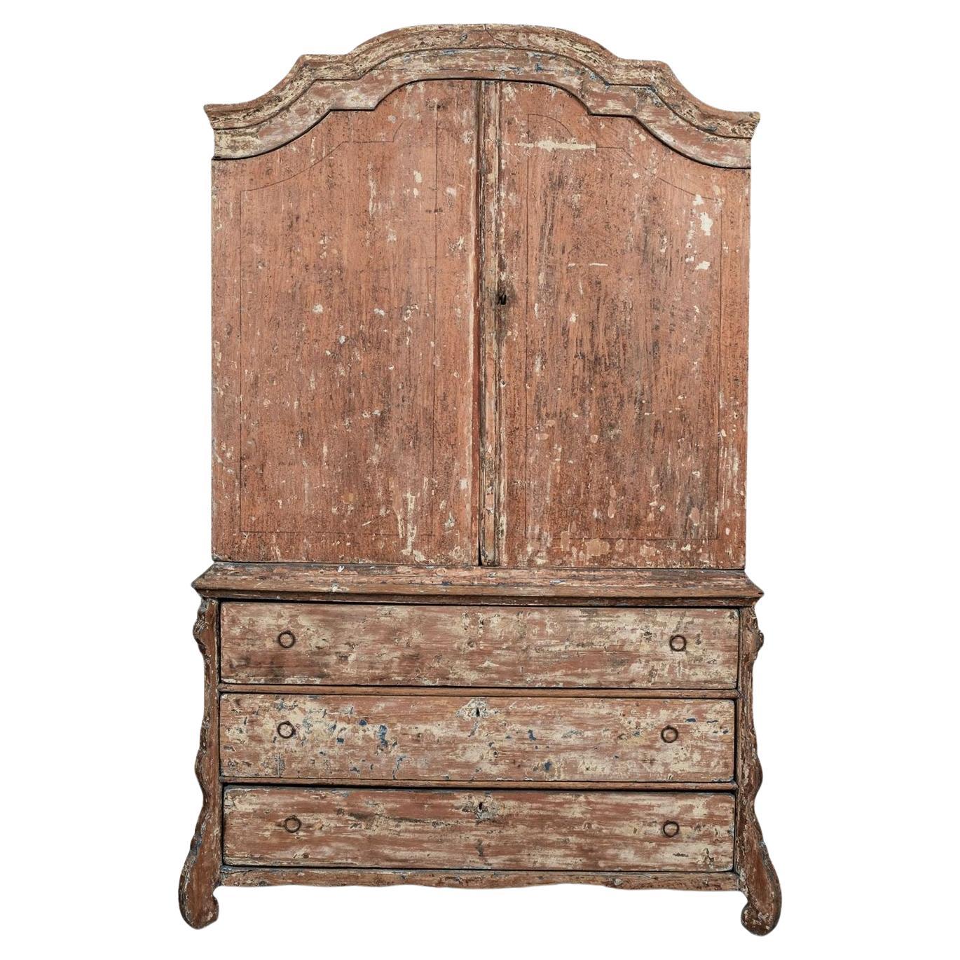 18th Century Painted Dutch Cupboard For Sale at 1stDibs