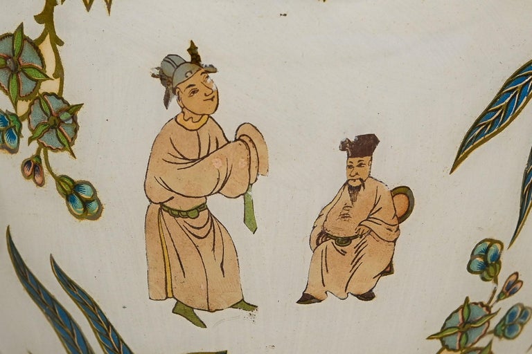 18th Century Pair Decalcomania Glass Vases Piemonte Italy Arte Povera ...