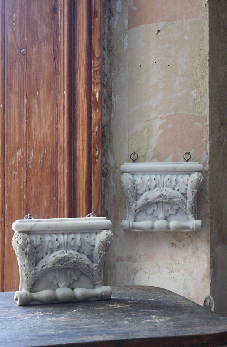 18th Century Pair of Carved Marble Gothic Decorative Architectural ...