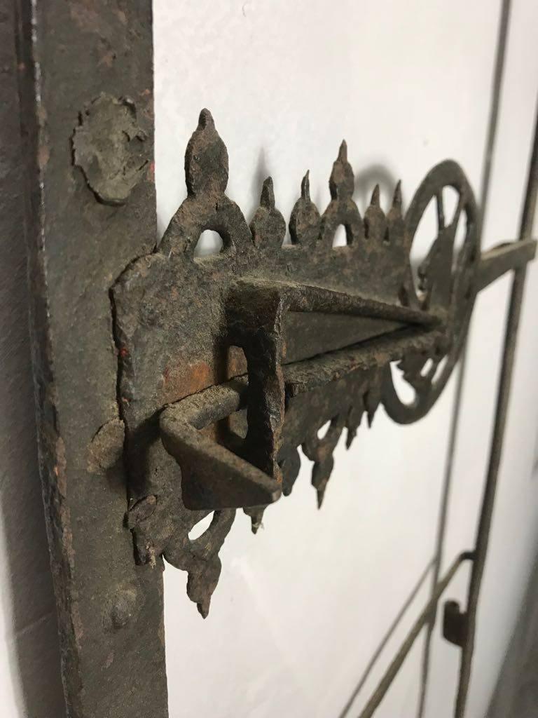 19th Century Pair of Decorative Folk Art Wrought Iron Grilles Window ...