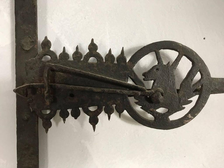 19th Century Pair of Decorative Folk Art Wrought Iron Grilles Window ...