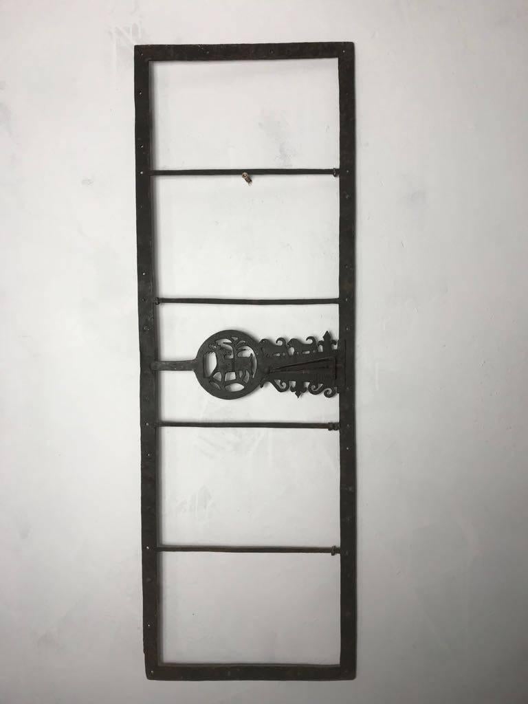 19th Century Pair of Decorative Folk Art Wrought Iron Grilles Window ...