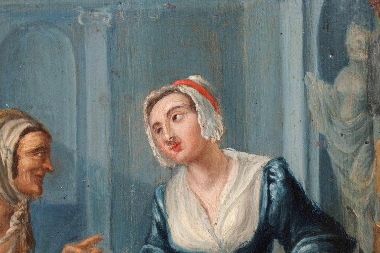18th Century Pair of Flemish Scenes by Louis De Moni Paintings Oil on ...