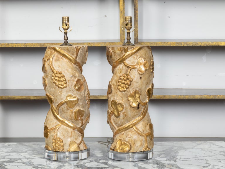 18th Century Pair of Italian Twisted Column Fragments Mounted as Table ...