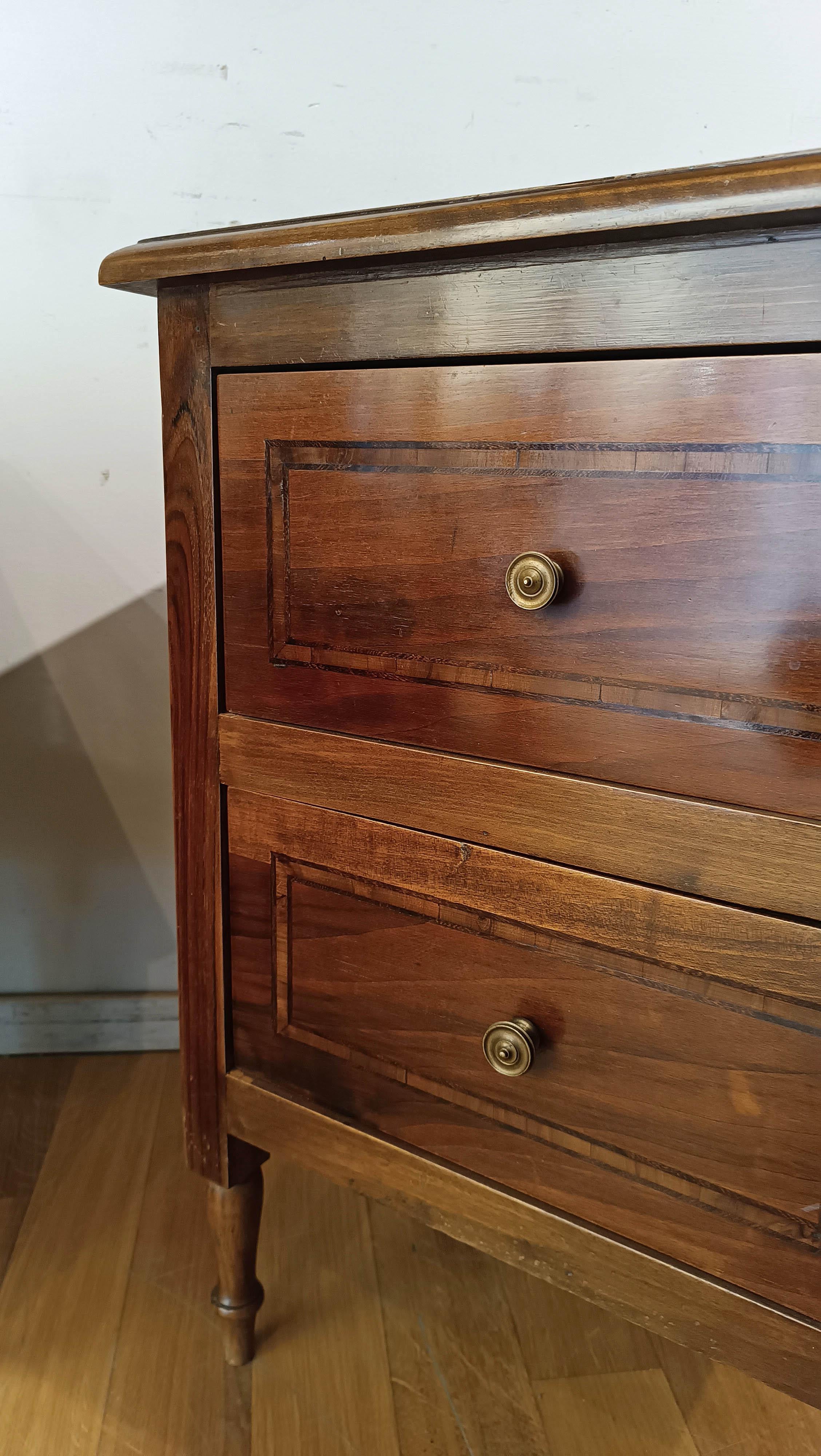 18th CENTURY PAIR OF NEOCLASSIC NIGHTSIDE TABLES IN SOLID WALNUT For ...