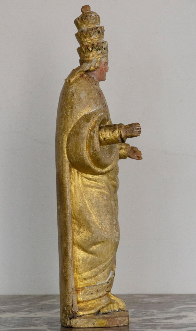 18th Century Pair of Statues of Popes in Polychrome Wood at 1stDibs ...