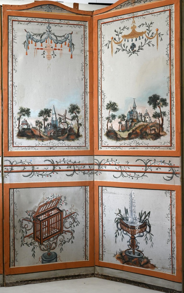 18th Century Paravent Screen France 1770 Original Painting For Sale at ...