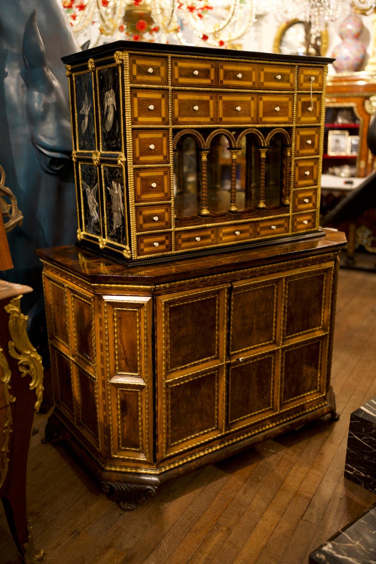 18th Century Parquetry Flemish Cabinet and Base For Sale at 1stDibs
