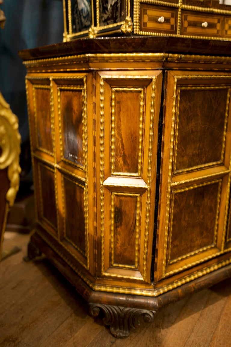 18th Century Parquetry Flemish Cabinet and Base For Sale at 1stDibs