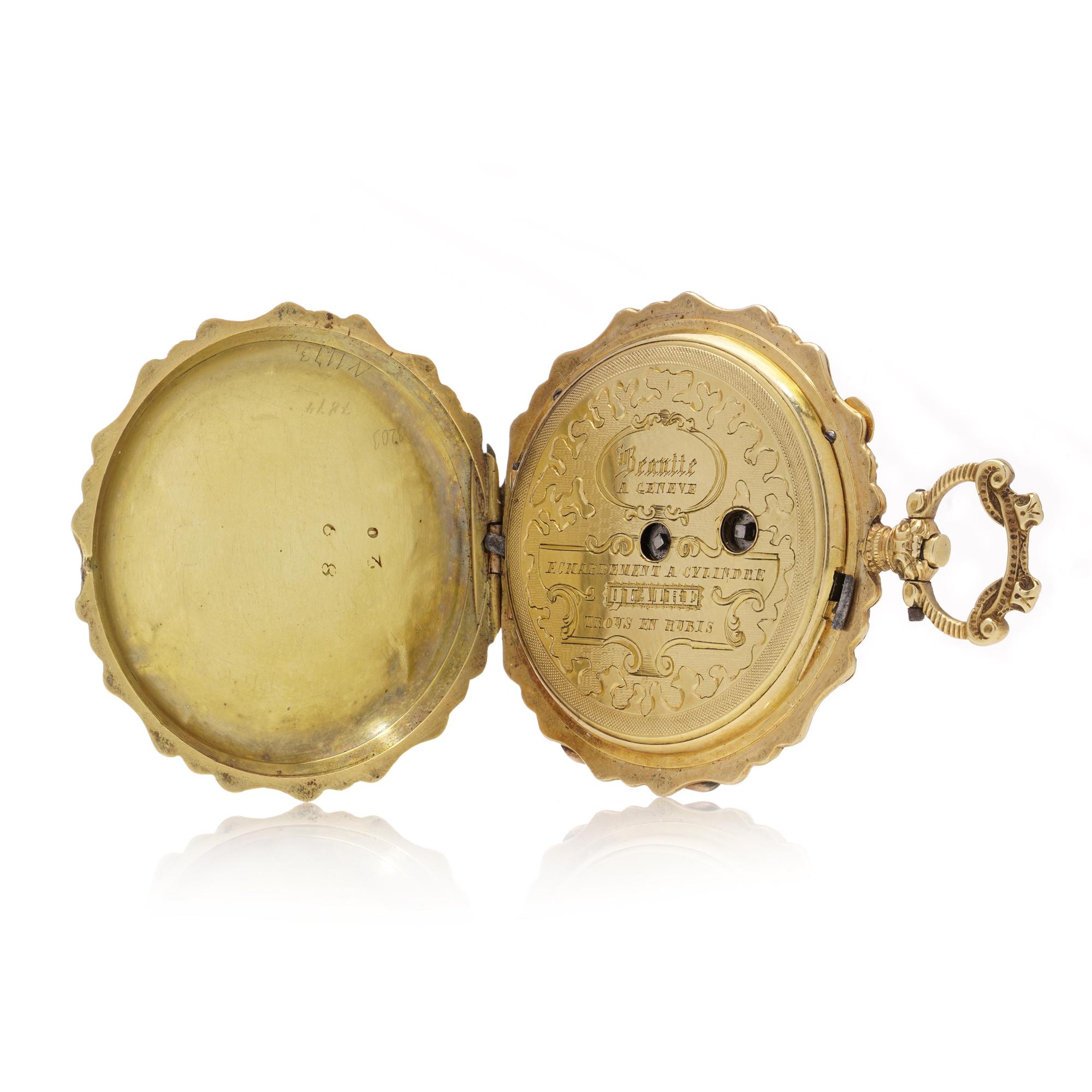 18th century pocket watch with painted enamel portrait For Sale at 1stDibs