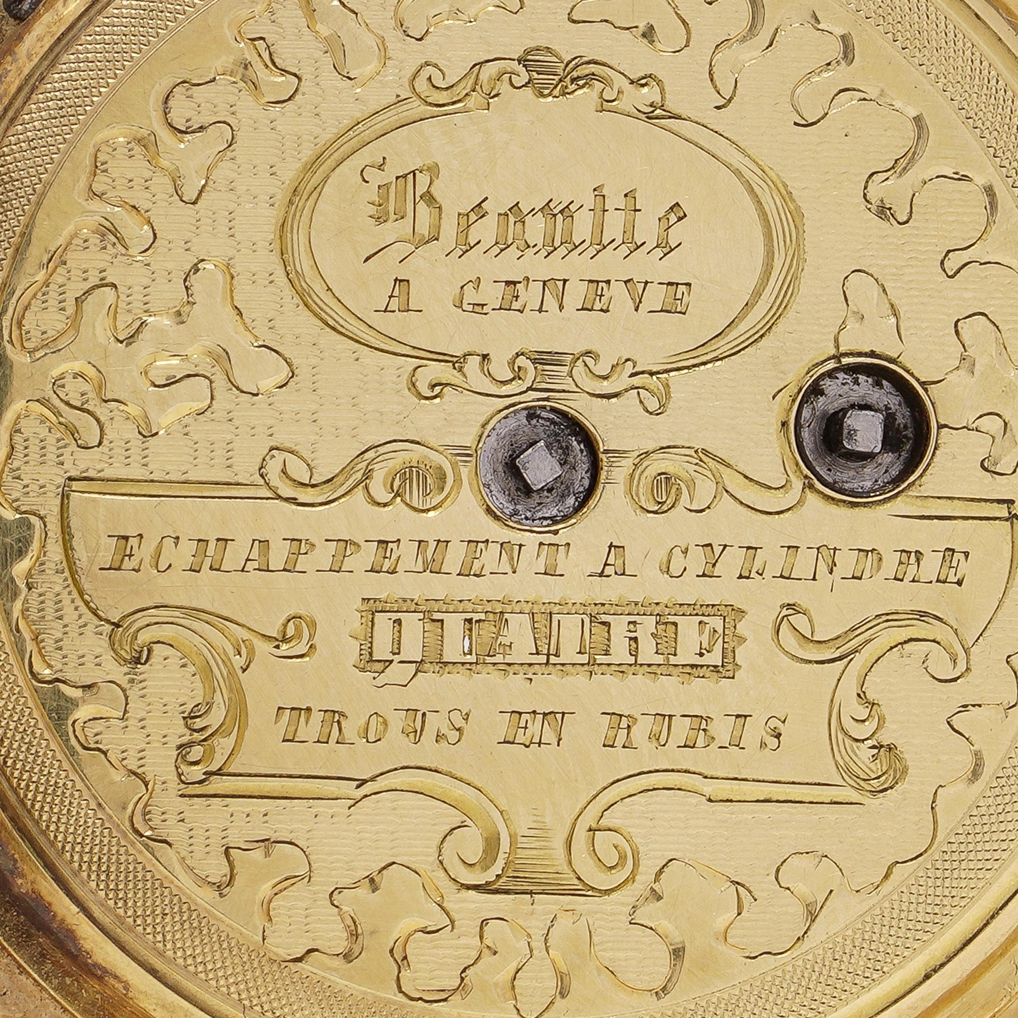 18th century pocket watch with painted enamel portrait For Sale at 1stDibs