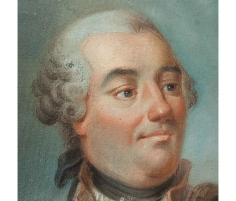 18th Century Portrait of Louis XV of France and Queen Consort Pastel on ...