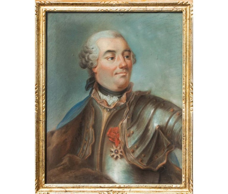 18th Century Portrait of Louis XV of France and Queen Consort Pastel on ...