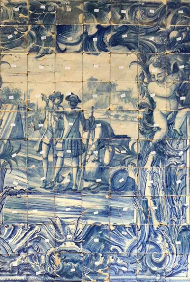 18th Century Portuguese "Azulejos" Panel "Battle Scene" For Sale at 1stDibs