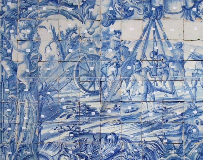 18th Century Portuguese " Azulejos " Panel "Battle Scene" For Sale at ...
