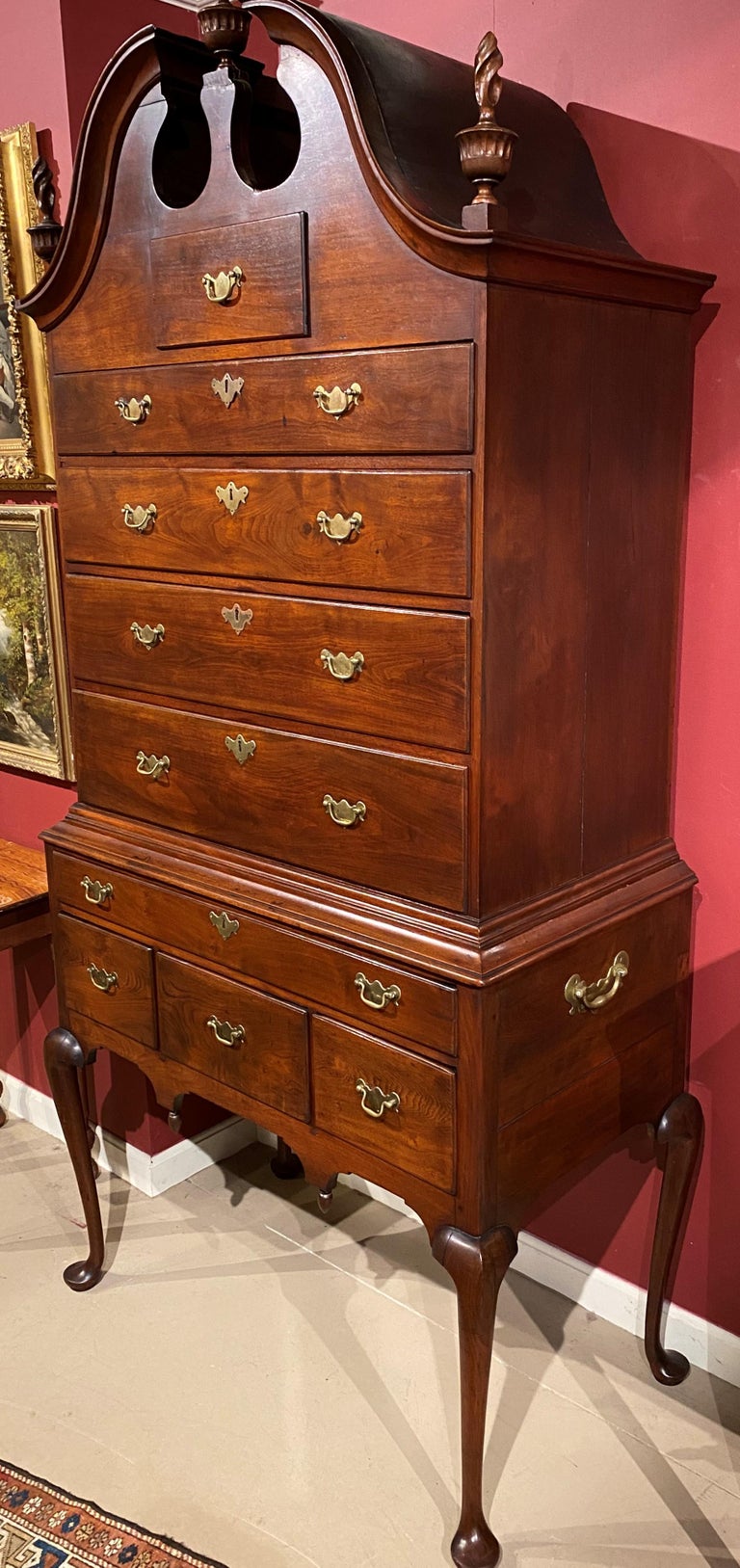 18th Century Queen Anne Bonnet Top Walnut Highboy, Newport, Rhode ...