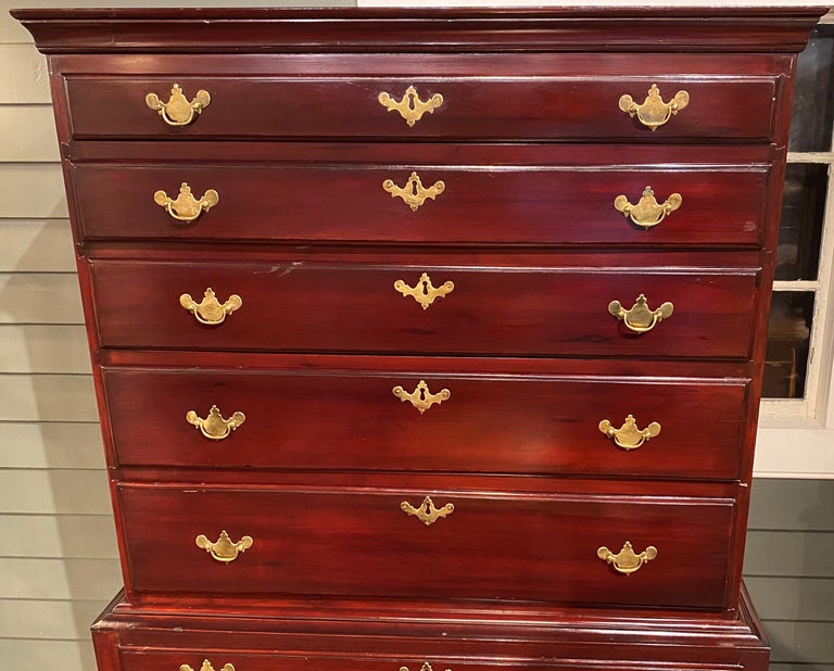 18th Century Queen Anne Cherry Wood Two Part Highboy with Radial Fan ...