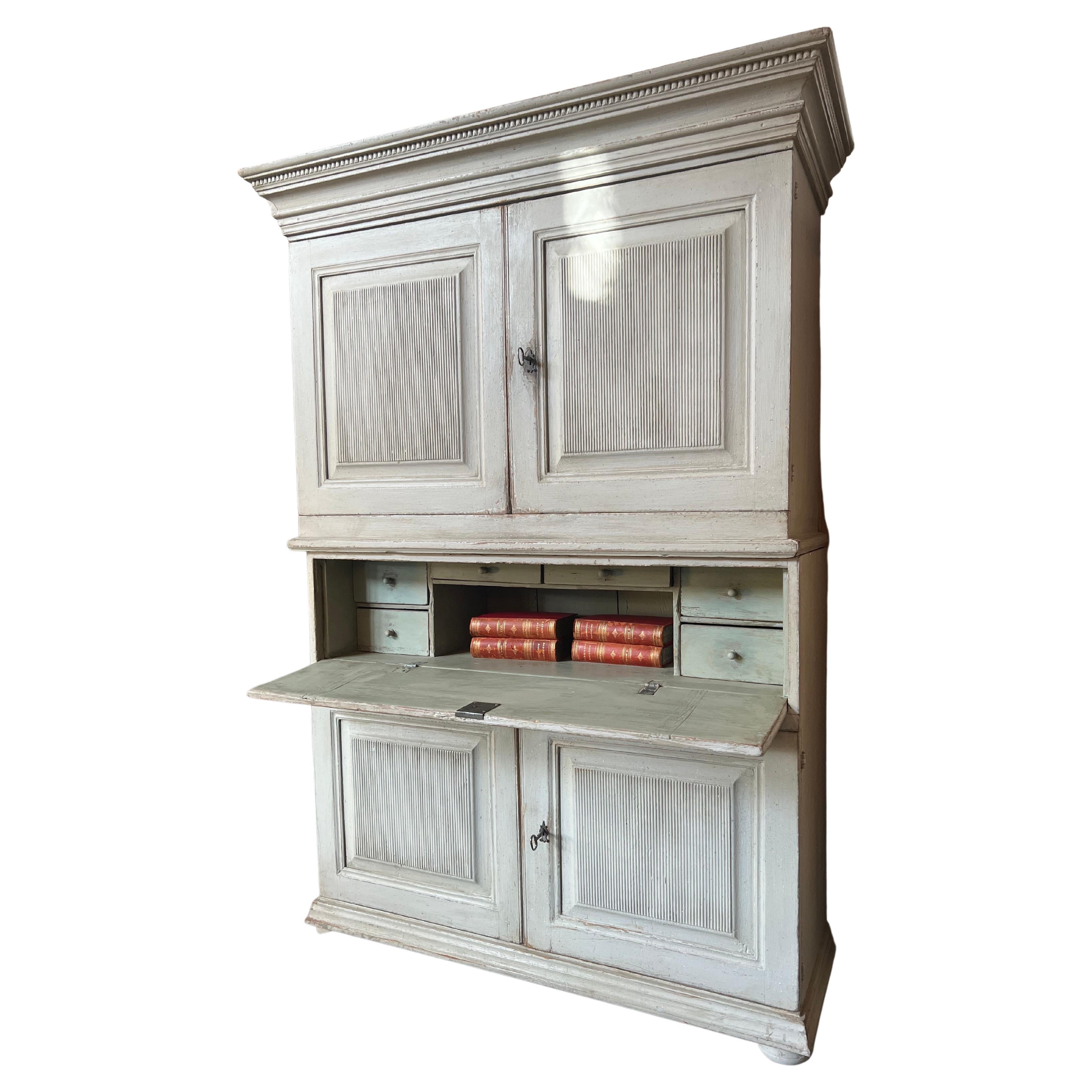 18th C. Glazed Front Swedish Cupboard For Sale at 1stDibs