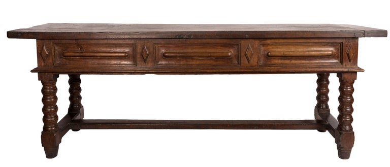 18th Century Spanish Rustic Refectory Dining Table For Sale at 1stDibs
