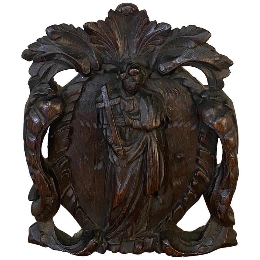 18th Century Baroque Period Sculpture of Saint in Hand Carved Oak For ...