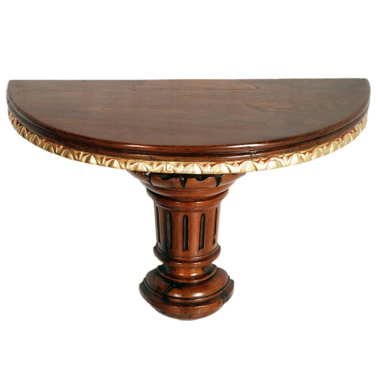 18th Century Renaissance Console Shelf, Hand Carved Walnut, Gilt Edging ...