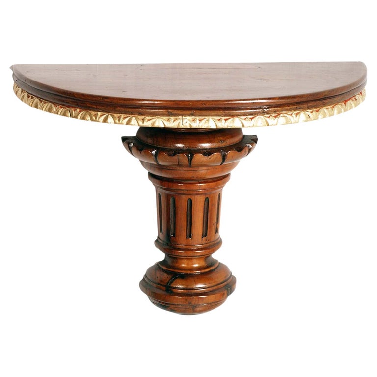 18th Century Renaissance Console Shelf, Hand Carved Walnut, Gilt Edging ...