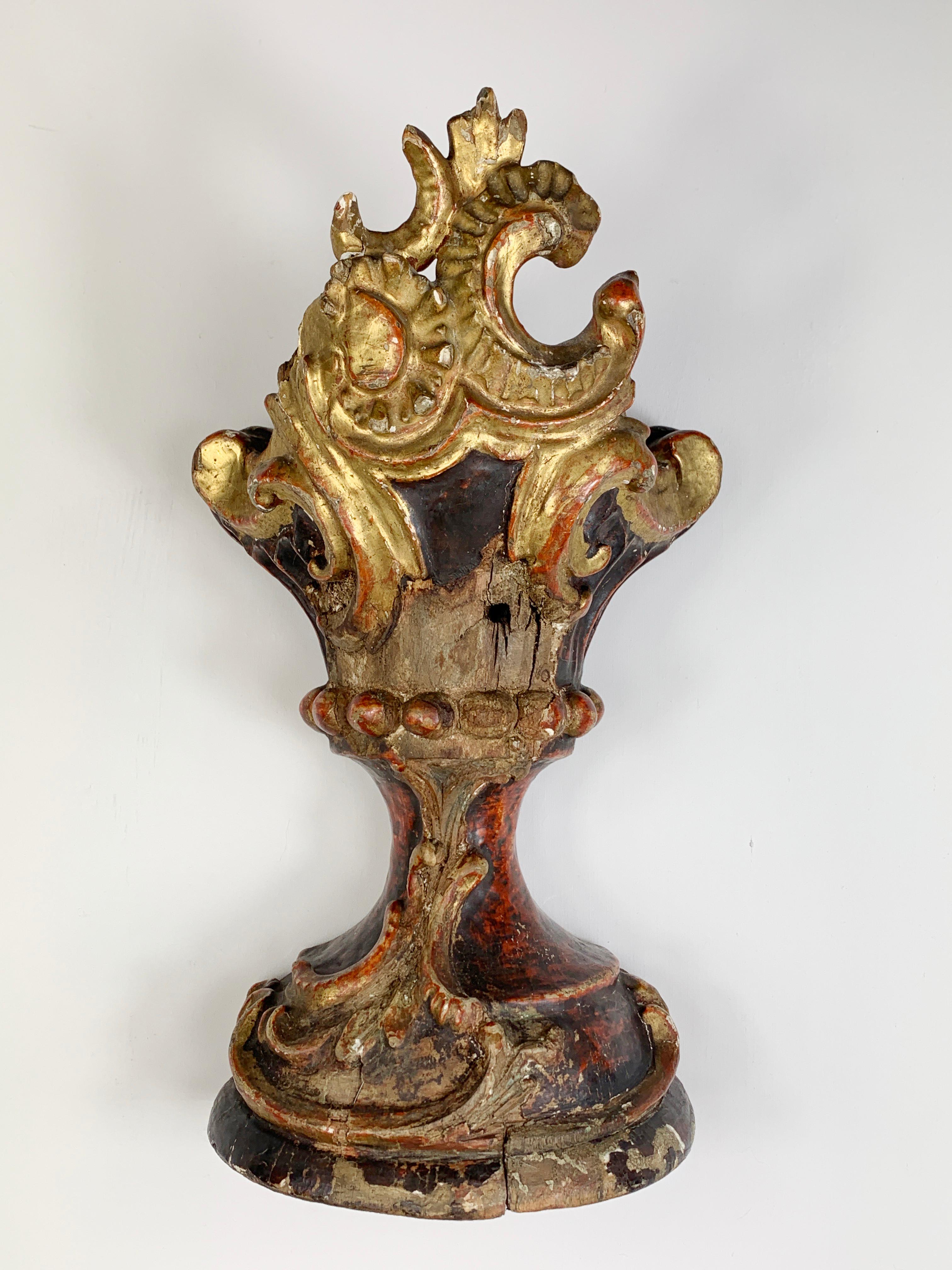18th Century Rococo Altar Vase Wood and Gilded Gesso at 1stDibs