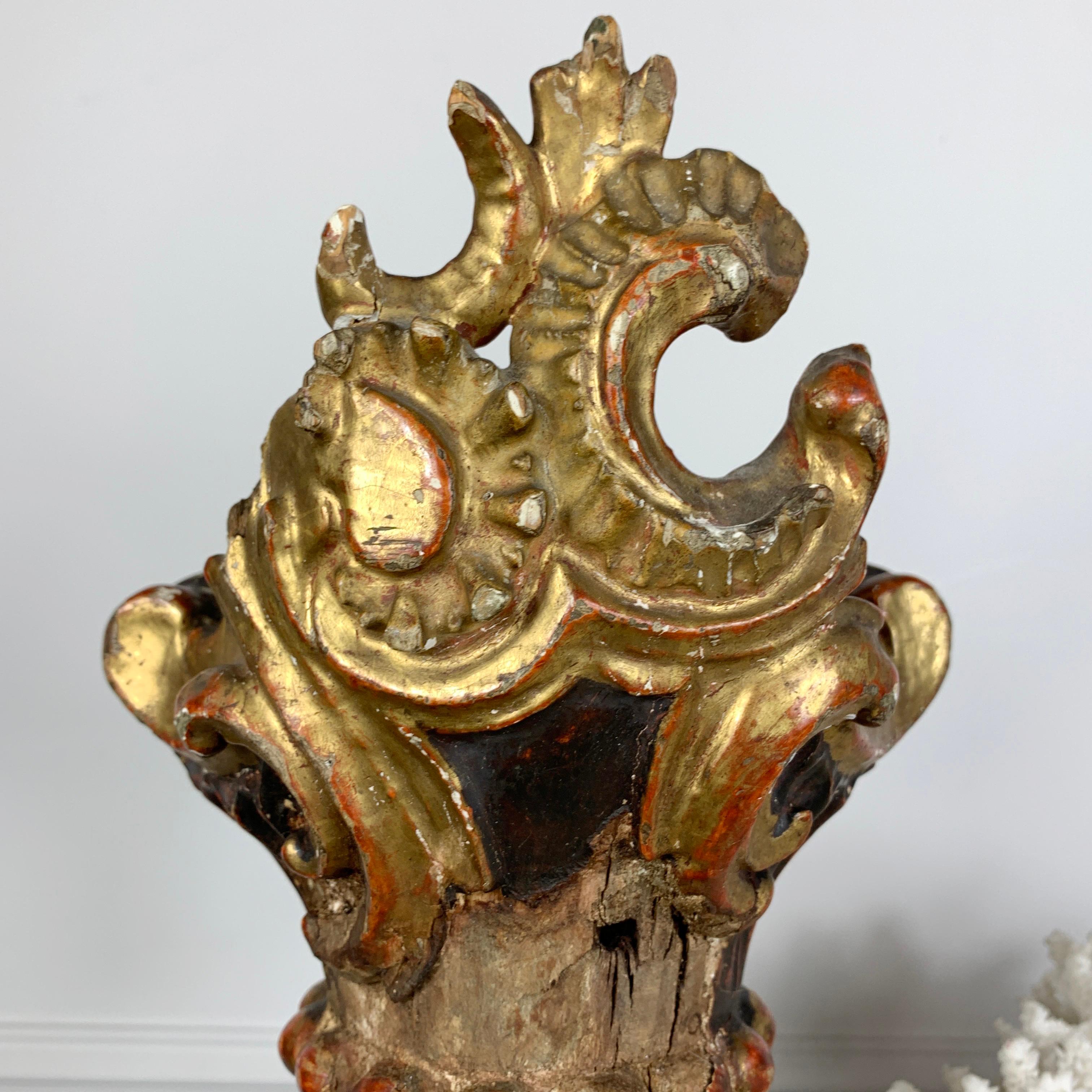 18th Century Rococo Altar Vase Wood and Gilded Gesso at 1stDibs