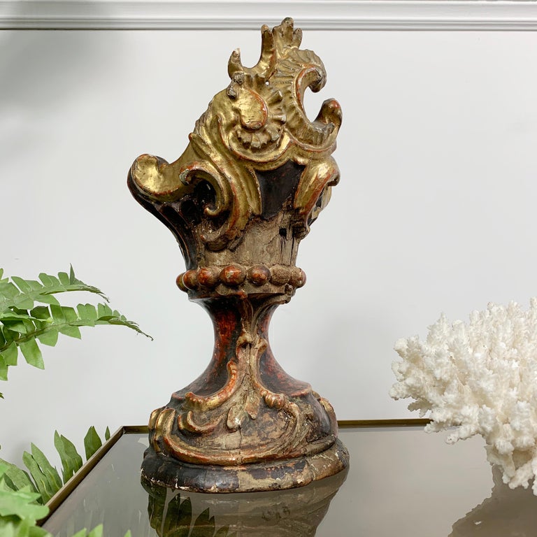 18th Century Rococo Altar Vase Wood and Gilded Gesso For Sale at 1stDibs