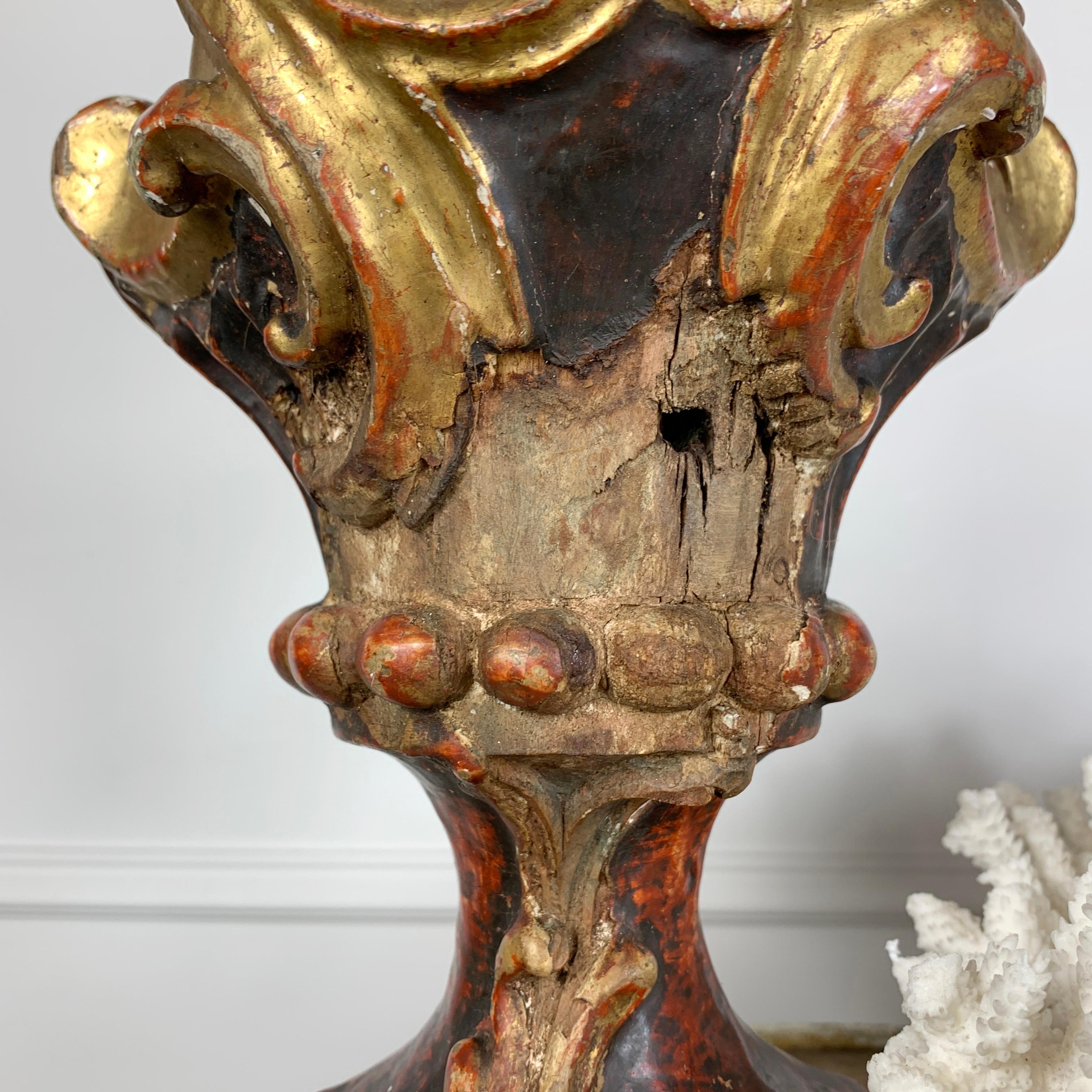 18th Century Rococo Altar Vase Wood and Gilded Gesso at 1stDibs