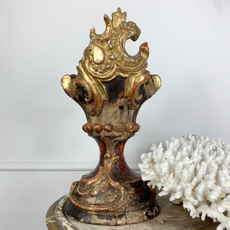 18th Century Rococo Altar Vase Wood and Gilded Gesso For Sale at 1stDibs