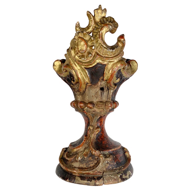 18th Century Rococo Altar Vase Wood and Gilded Gesso For Sale at 1stDibs