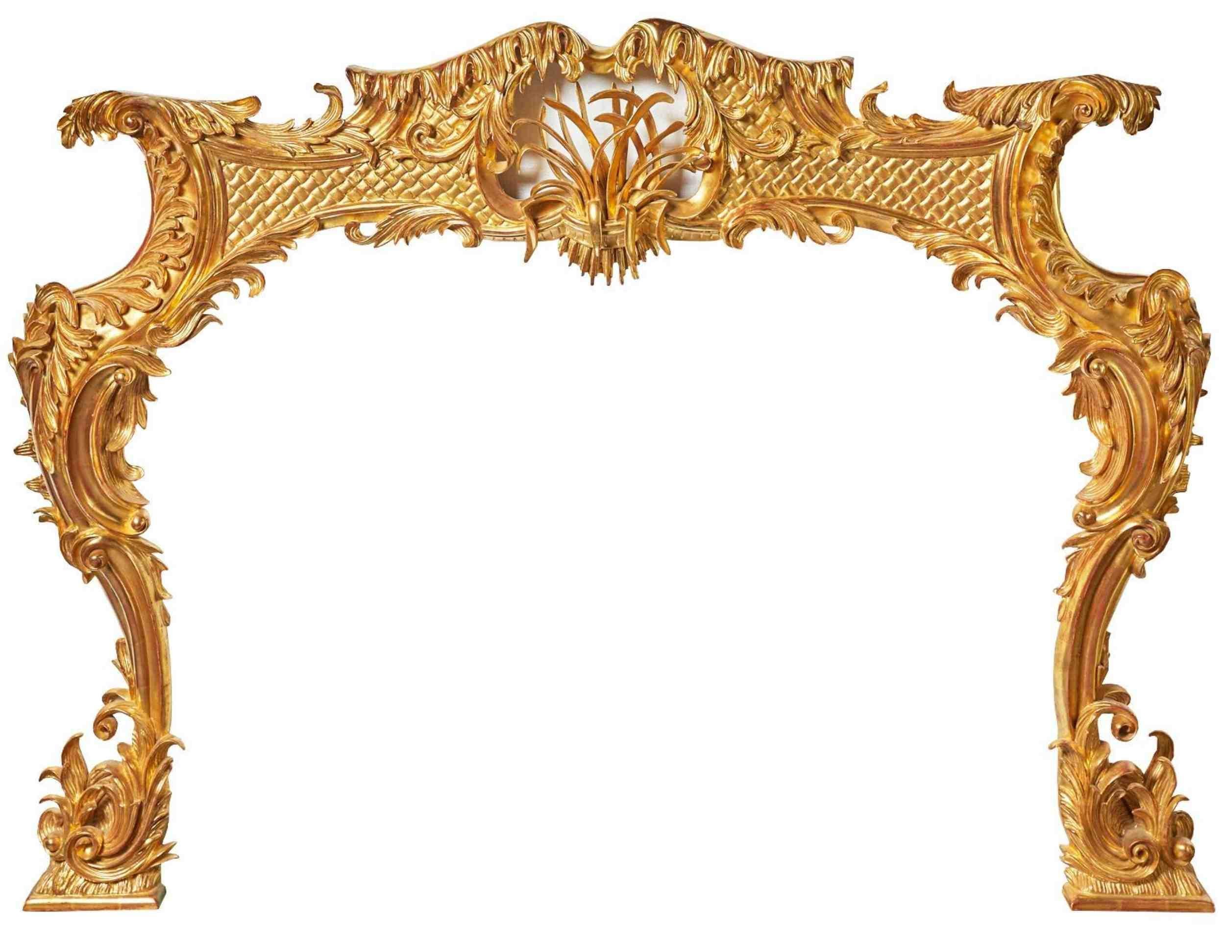 18th Century Rococo Style Giltwood Fireplace For Sale at 1stDibs