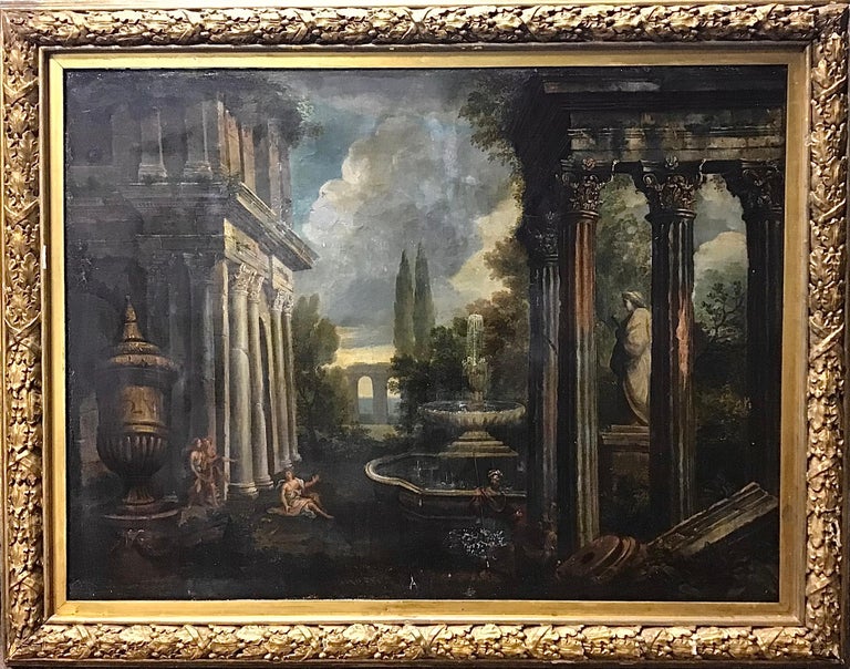 18th Century, Roman Ruins and Landscape Paintings, Pair For Sale at 1stDibs