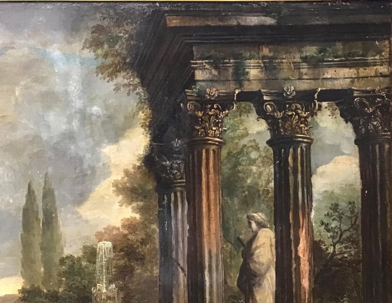 18th Century, Roman Ruins and Landscape Paintings, Pair For Sale at 1stDibs