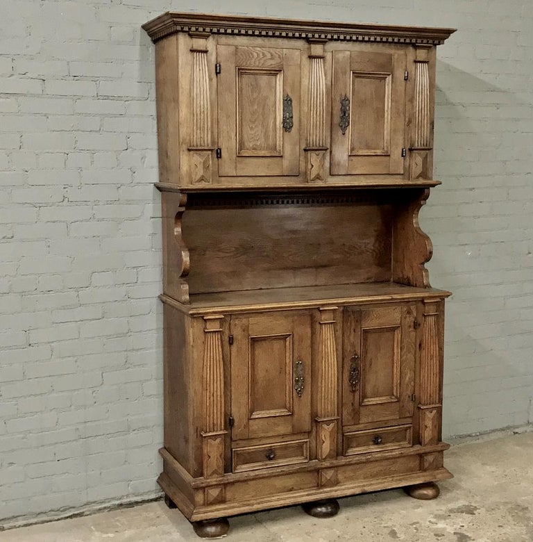 18th Century Rustic Dutch Stripped Oak Two-Tiered Buffet For Sale at ...