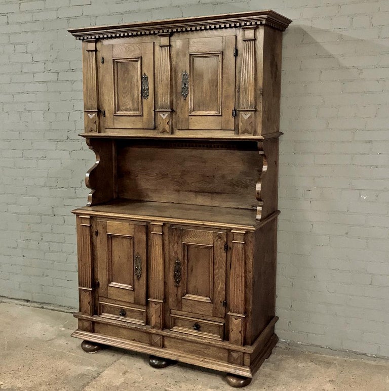 18th Century Rustic Dutch Stripped Oak Two-Tiered Buffet For Sale at ...