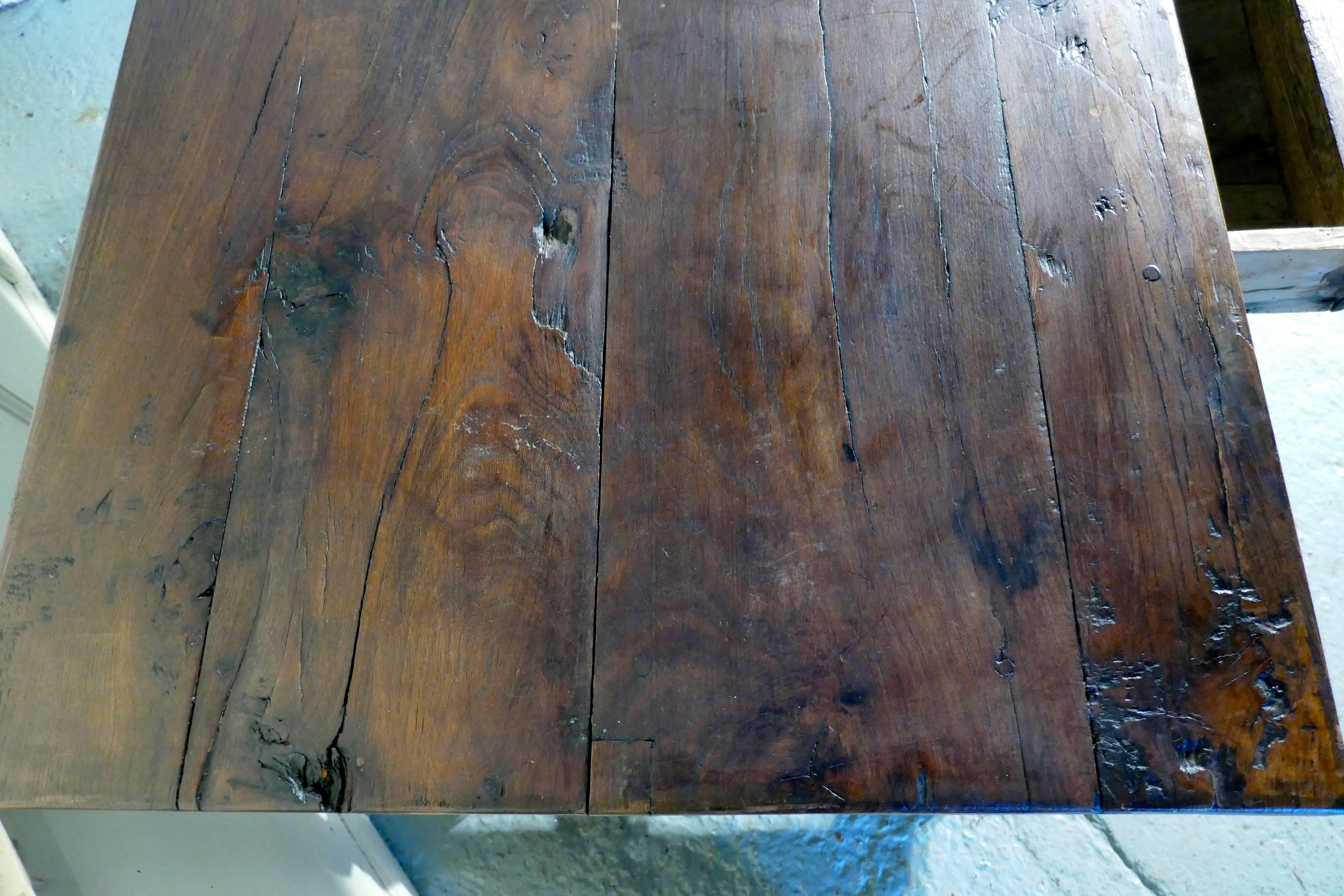 18th Century Rustic French Oak Table at 1stDibs