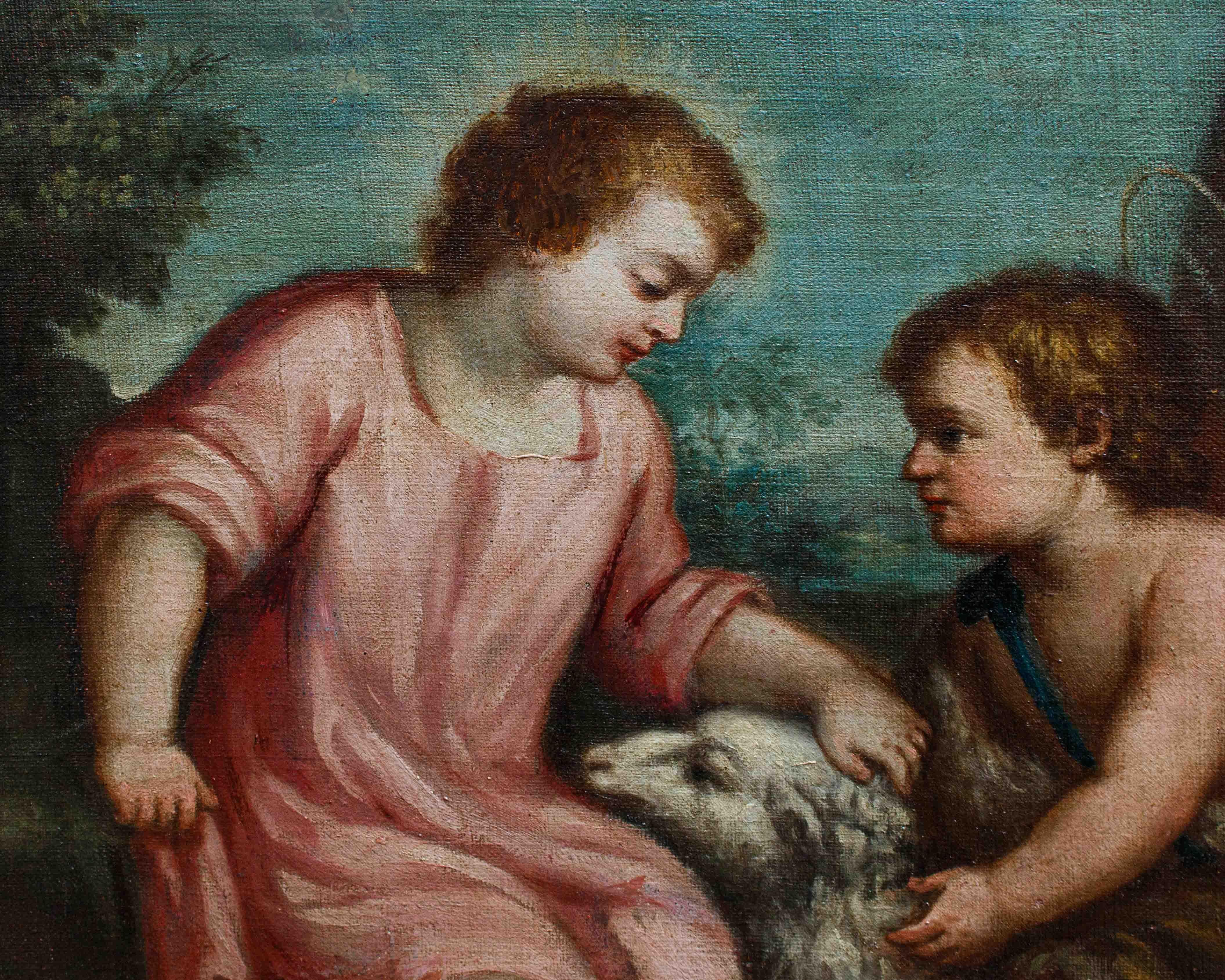 18th Century Saint John with the Child Jesus and Angels Painting ...