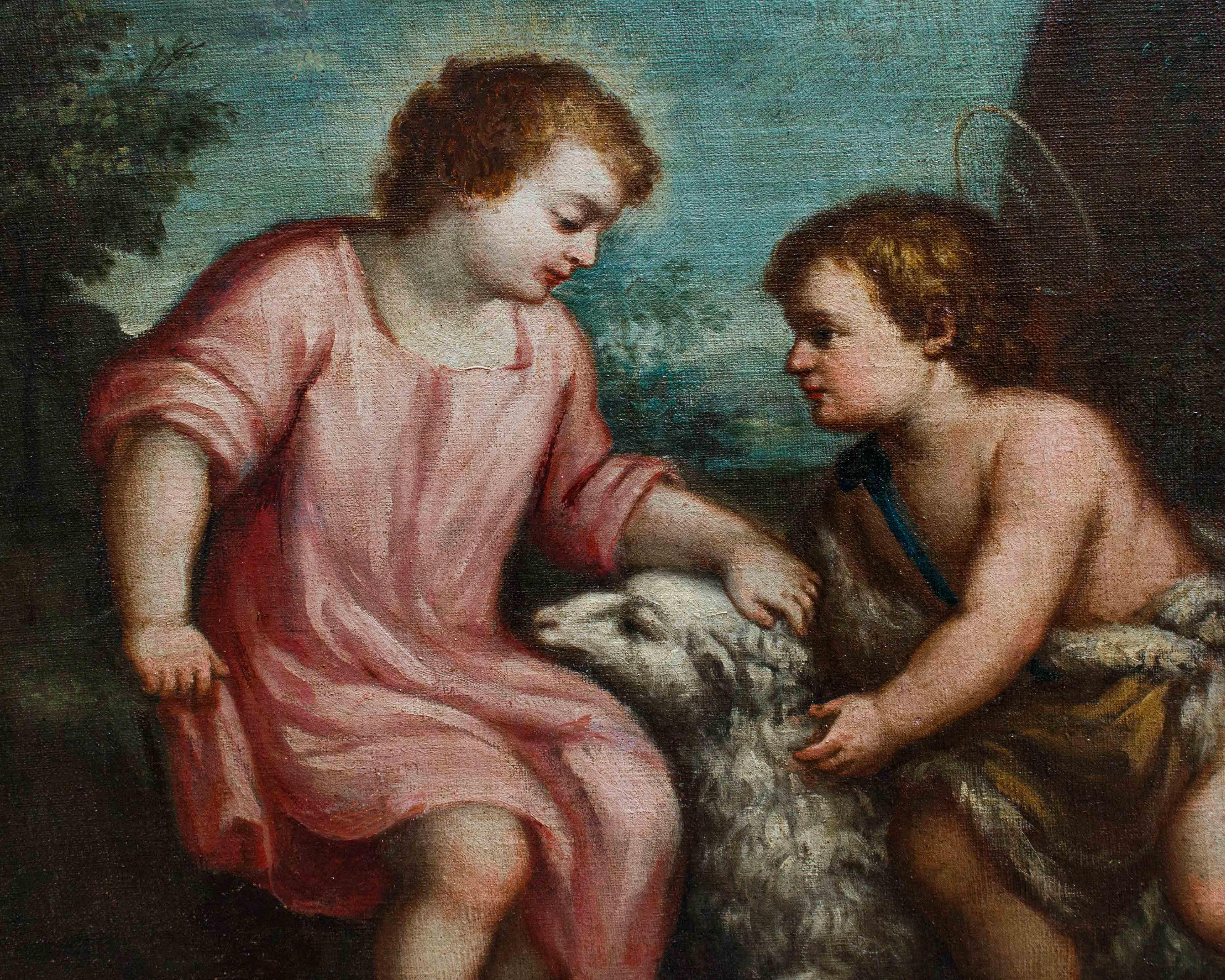 18th Century Saint John with the Child Jesus and Angels Painting ...