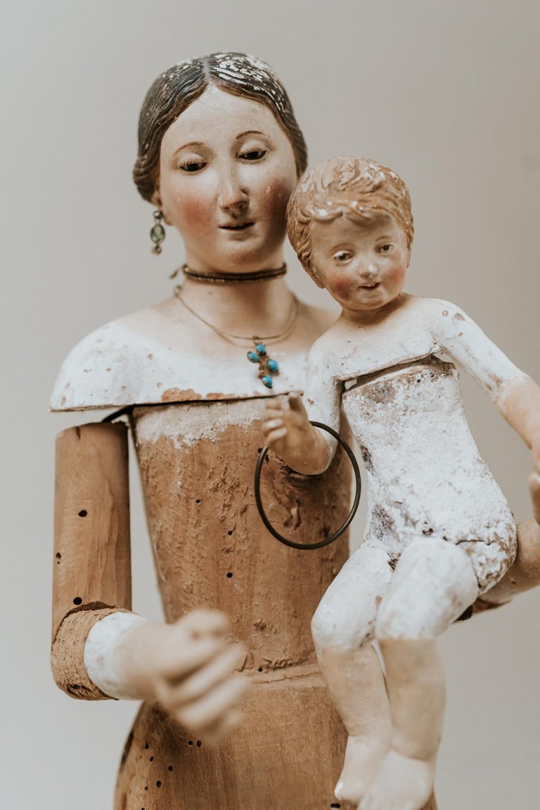 18th Century Santos Figure Madonna and Child at 1stDibs