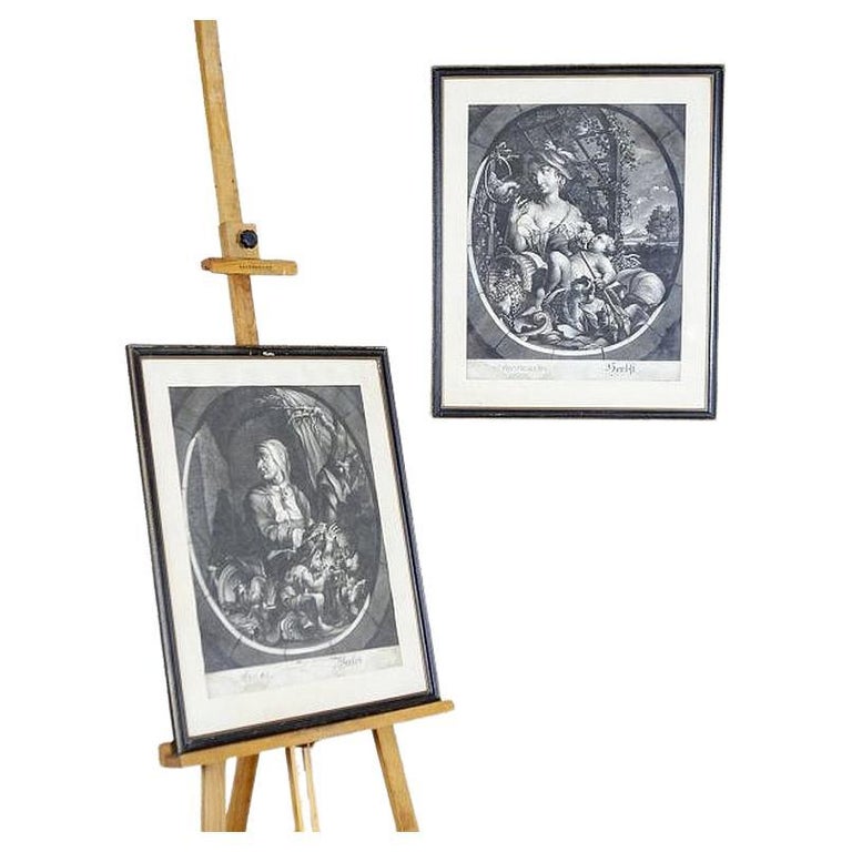 18th-Century Set of Engravings of Seasons Signed by M. E. and J. J ...